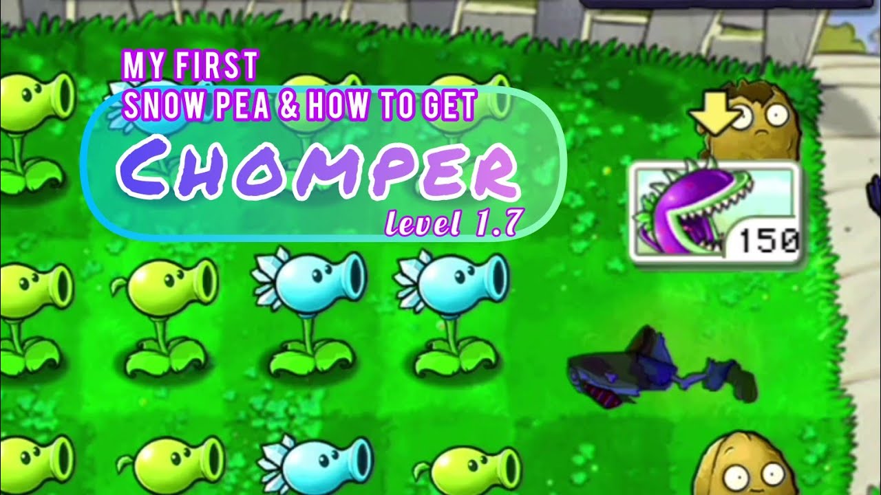 My First Snow Pea & How To Get Chomper | Plant vs. Zombie | level 1.7 ...
