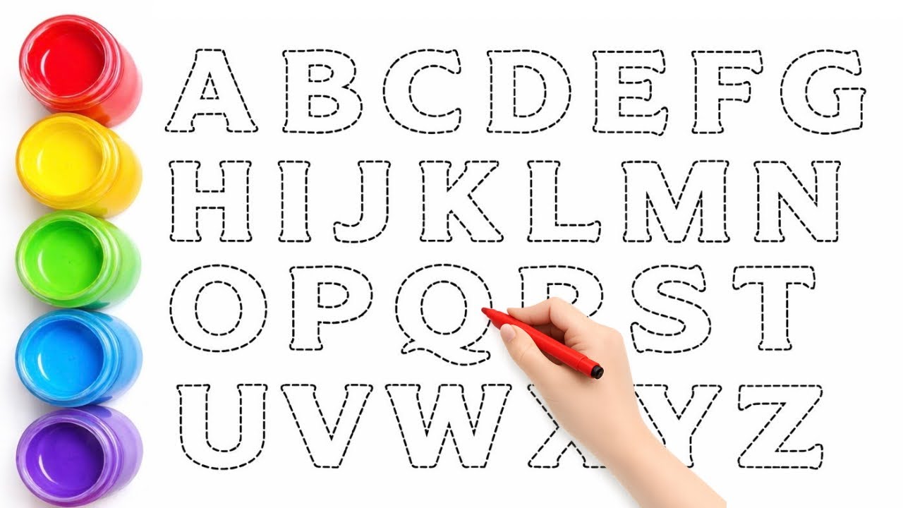 ABCD | trace and color the alphabets | capital letters | A to Z writing ...