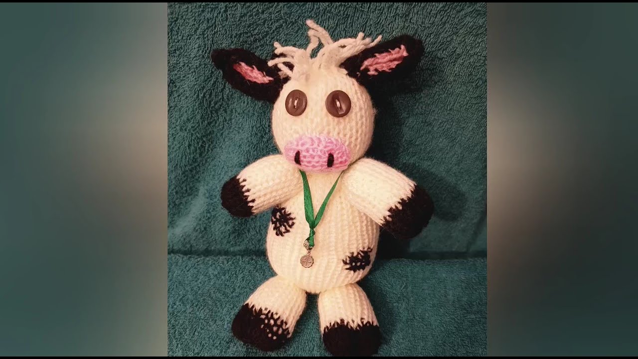 #12 A Sweet Cow Mascot On Sentro Knitting Machine - YouTube