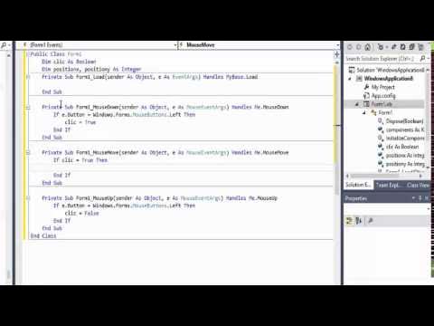 [VB.NET] Move Borderless Form Tutorial - YouTube
