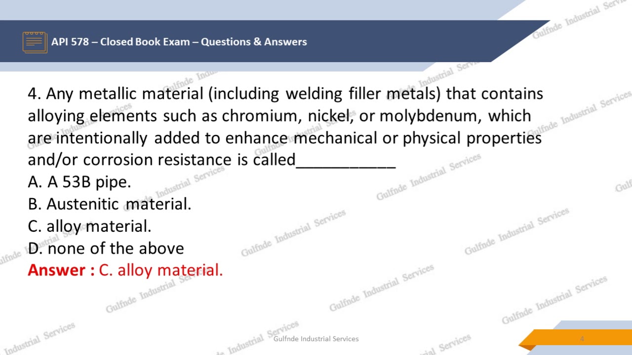 API 578 II Positive Material Identification (PMI) II PART 1 II Exam Questions & Answers - YouTube
