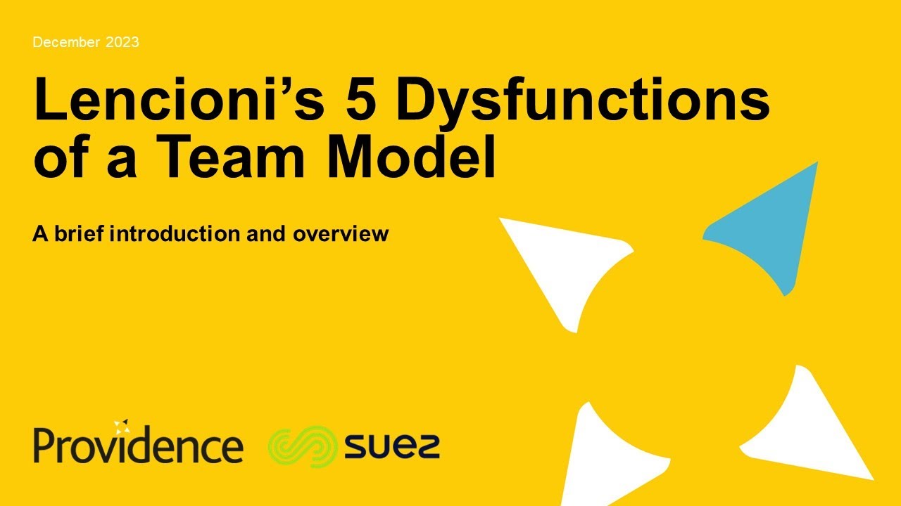 Brief Introduction to Lencioni's 5 Dysfunctions of a Team Model - YouTube