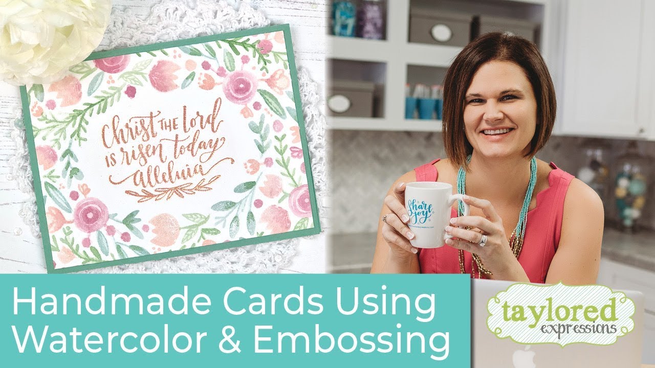 Handmade Cards Using Watercolor & Embossing - YouTube