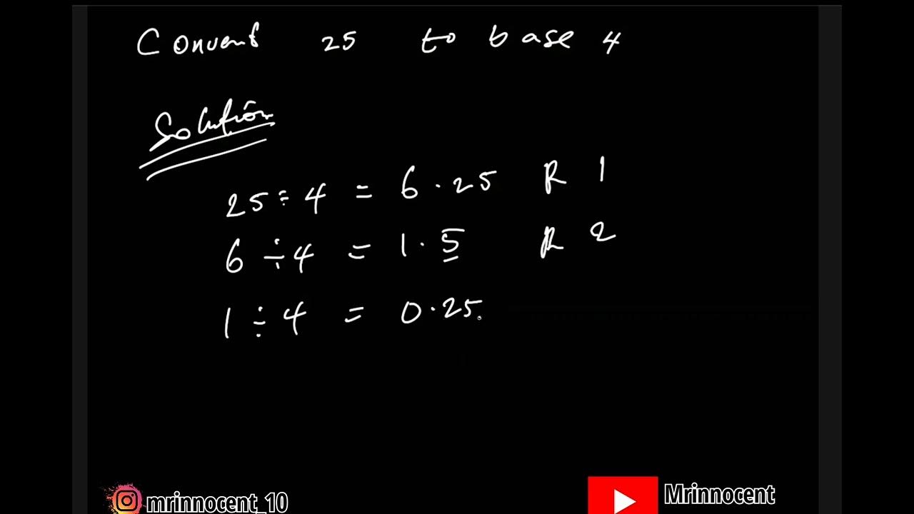 CONVERTING FROM BASE TEN TO OTHER BASES - YouTube