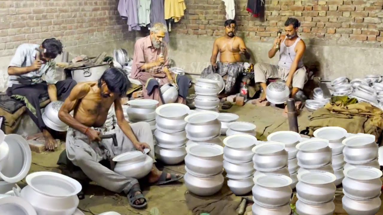 How to Make Aluminium Vessels | Silver Pots Making Process with Amazing ...
