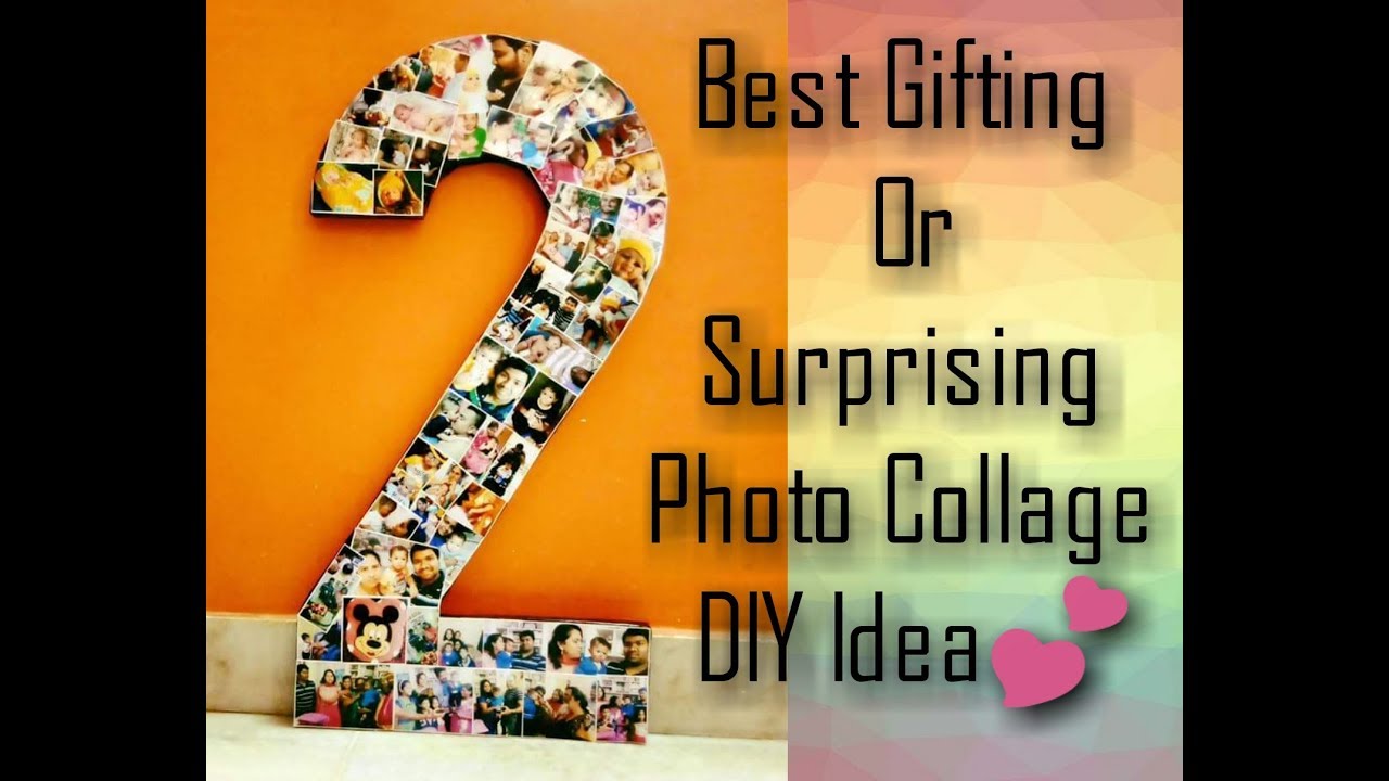 DIY:How to make Photo Picture Collage Memory Number"2"Party Prop|Wall ...