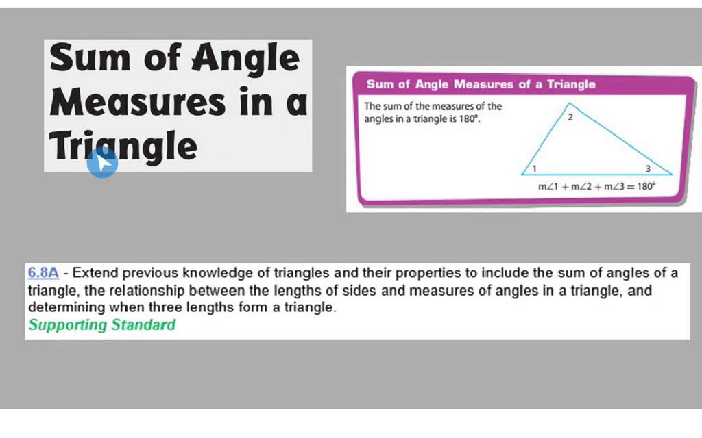 Sum of angle measures in a Triangle - YouTube