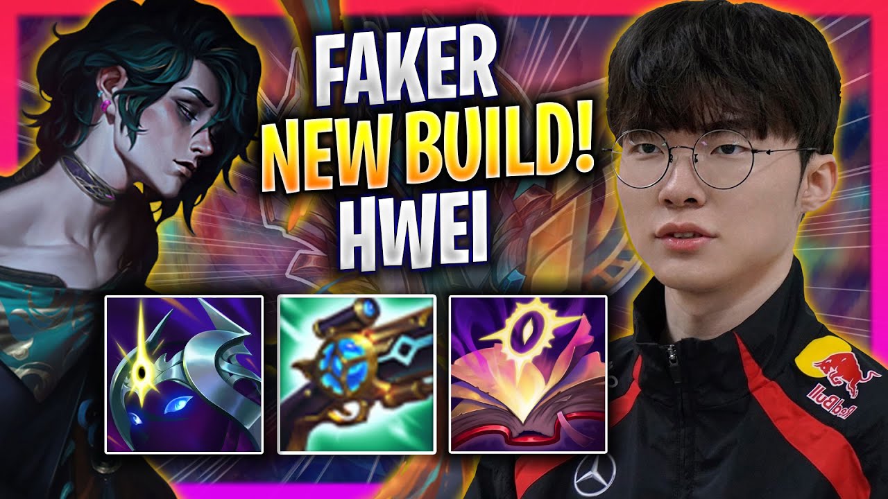 FAKER TRIES NEW HWEI BUILD! - T1 Faker Plays Hwei MID vs Brand ...