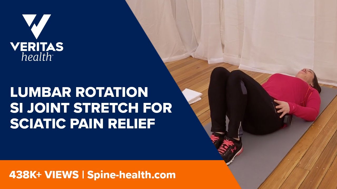 Lumbar Rotation SI Joint Stretch for Sciatic Pain Relief - YouTube