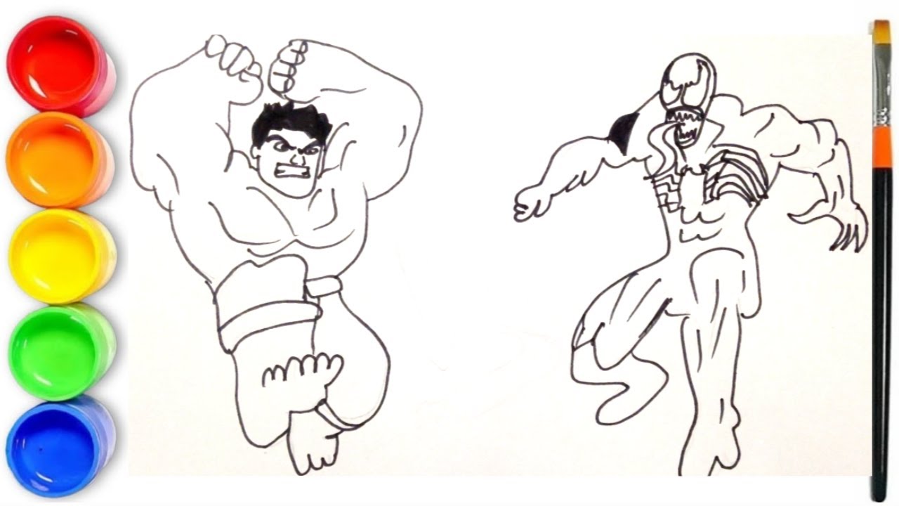 How to draw Hulk VS Venom | Drawing Hulk, Drawing Venom - YouTube