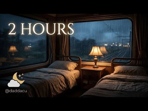 Gece Tren Yolculuğu | Şiddetli Yağmur ve Tren Sesi ile Derin Uyku (2 Saat)