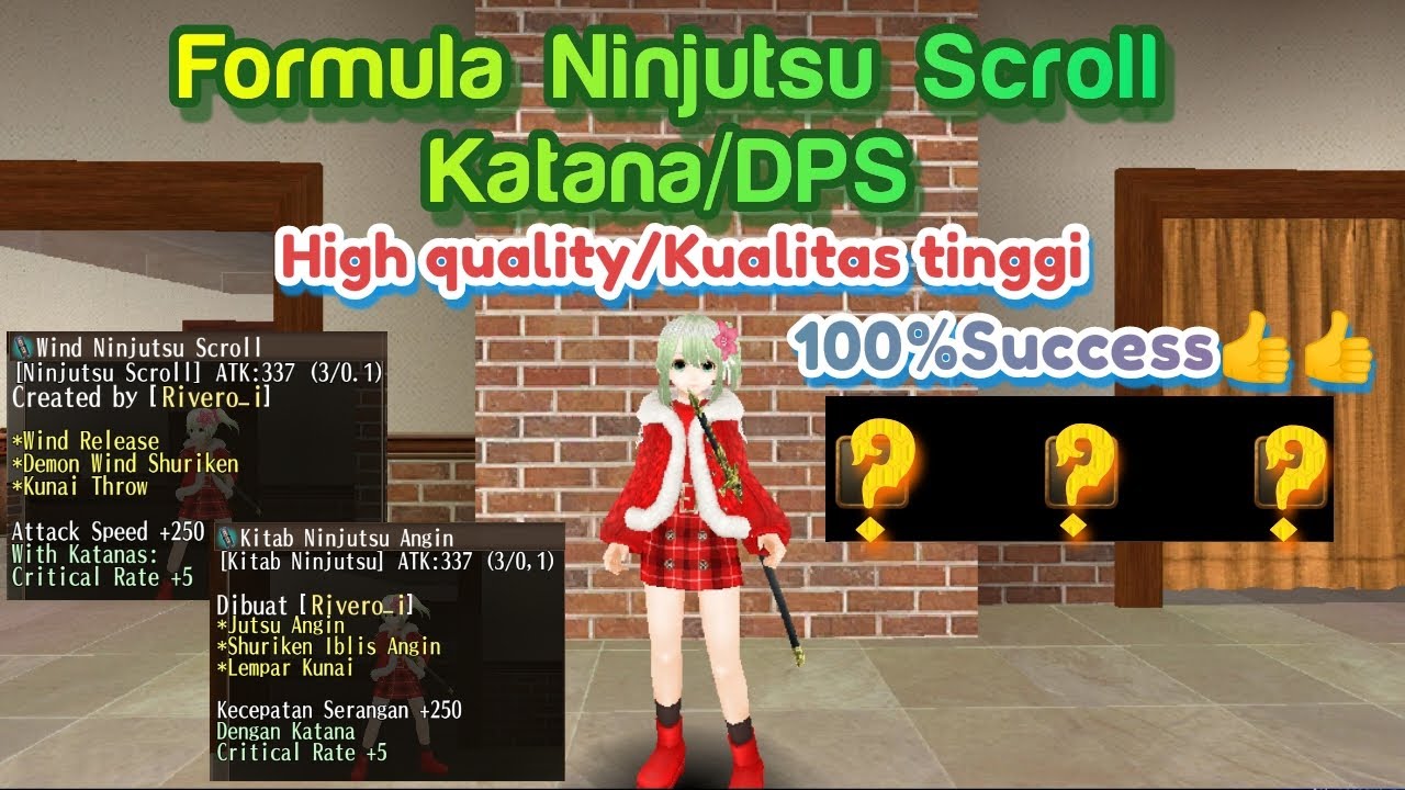 Formula ninjutsu scroll Katana/DPS kualitas tinggi 100% Sukses - Toram ...
