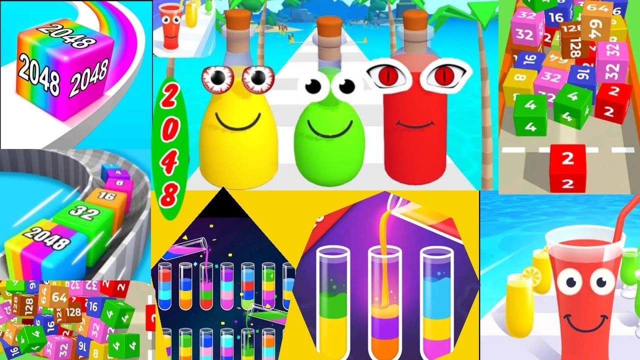 Water sort, juice run, jelly tube run 2048,chain cube, android games ...