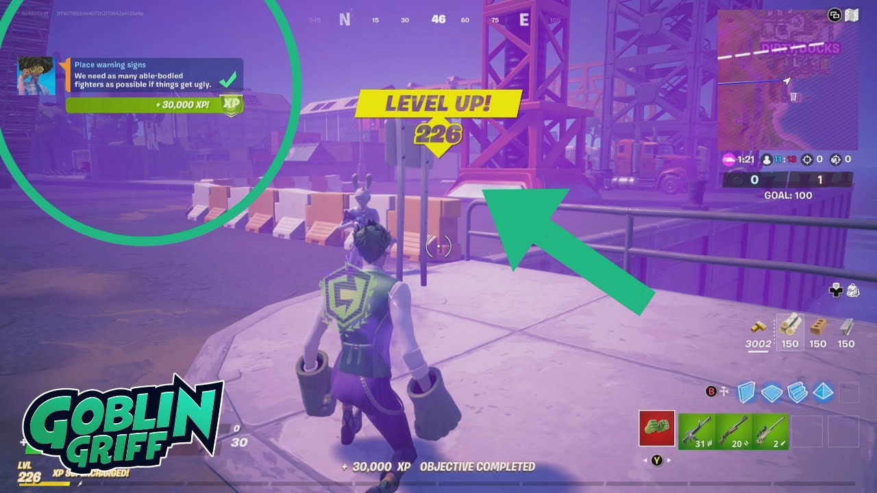 How to Place Warning Signs | Fortnite Legendary Quest - YouTube