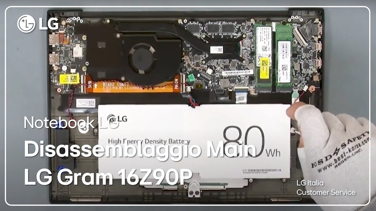 PC LG | Disassemblaggio Notebook LG Gram 16Z90P - Main (parte 1) - YouTube
