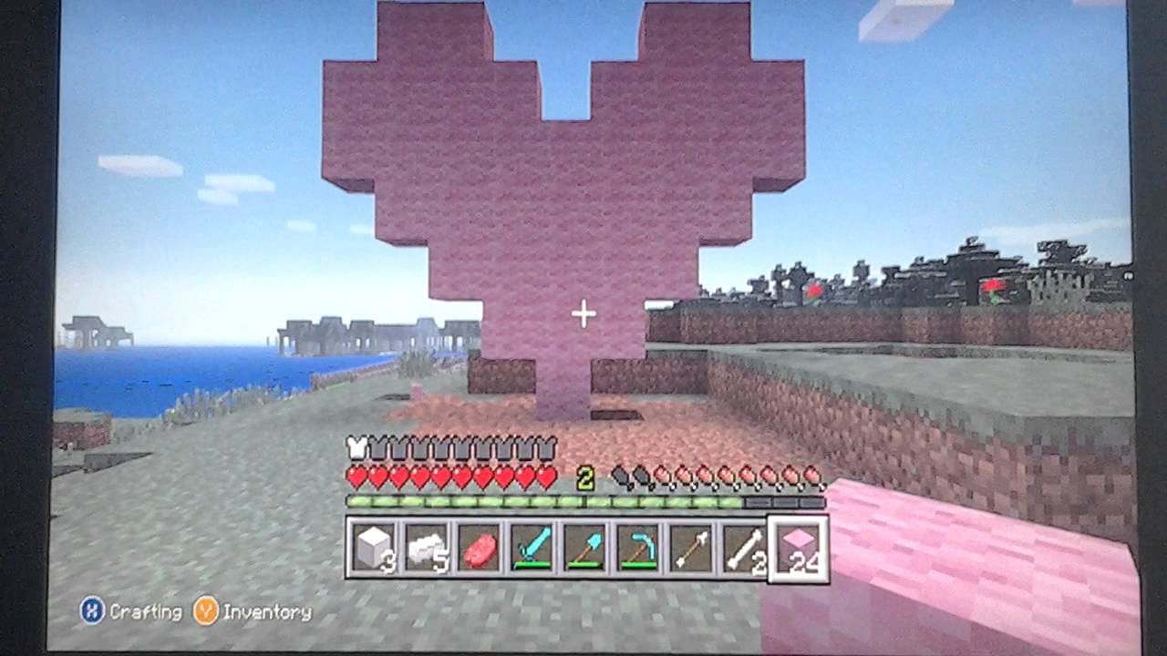 Minecraft part 4 love heart -wall - YouTube