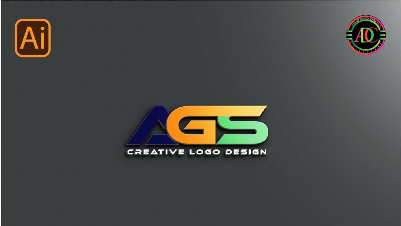 How to create AGS Logo Design In Adobe Illustrator - YouTube