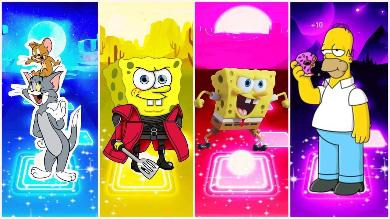 Cartoon Characters Playing Tiles Hop 🎵🔥 - YouTube