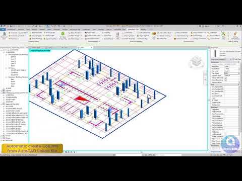 Automatic create Column from AutoCAD linked file using ALPHA BIM | Tạo Cột tự động từ AutoCAD ...