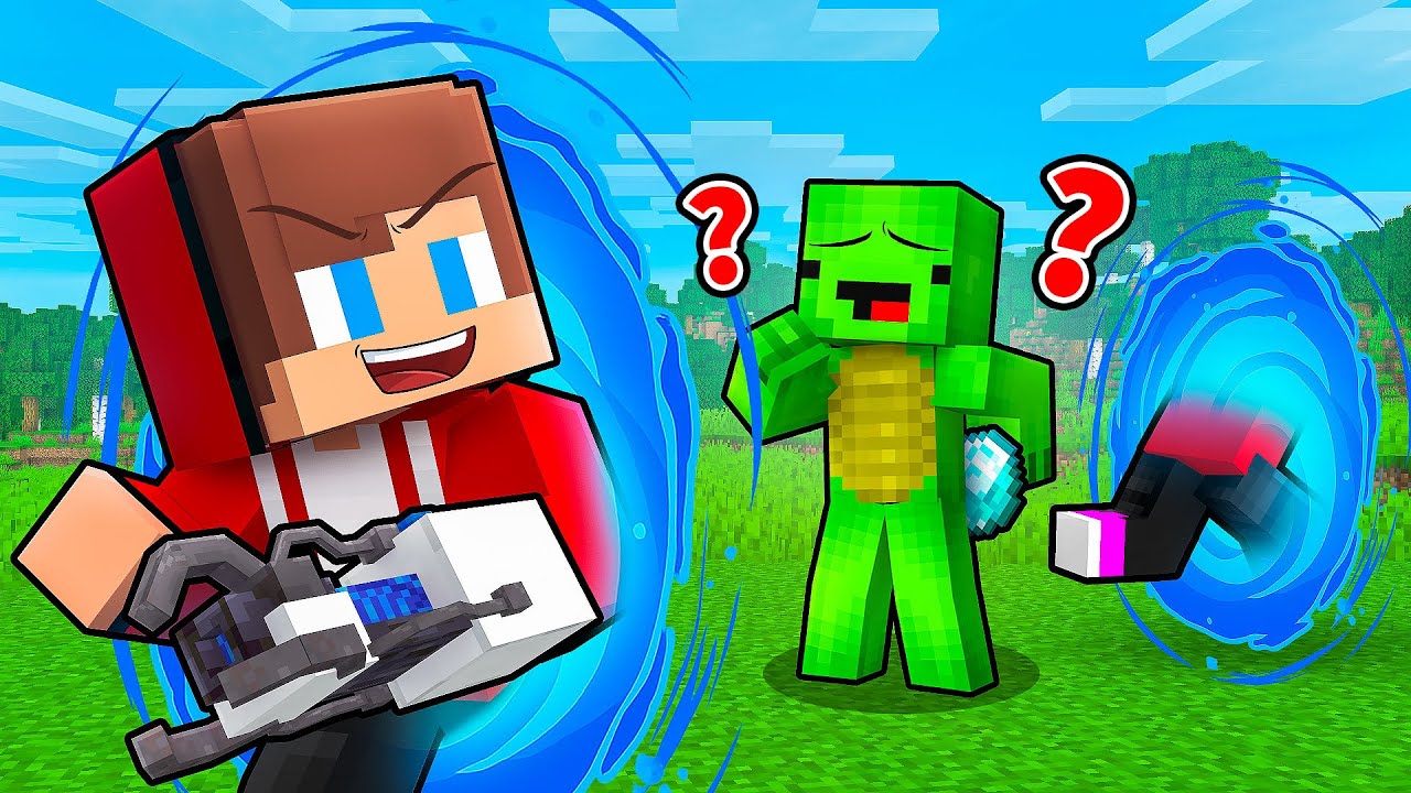 JJ Use PORTAL GUN to Prank Mikey in Minecraft - Maizen - YouTube