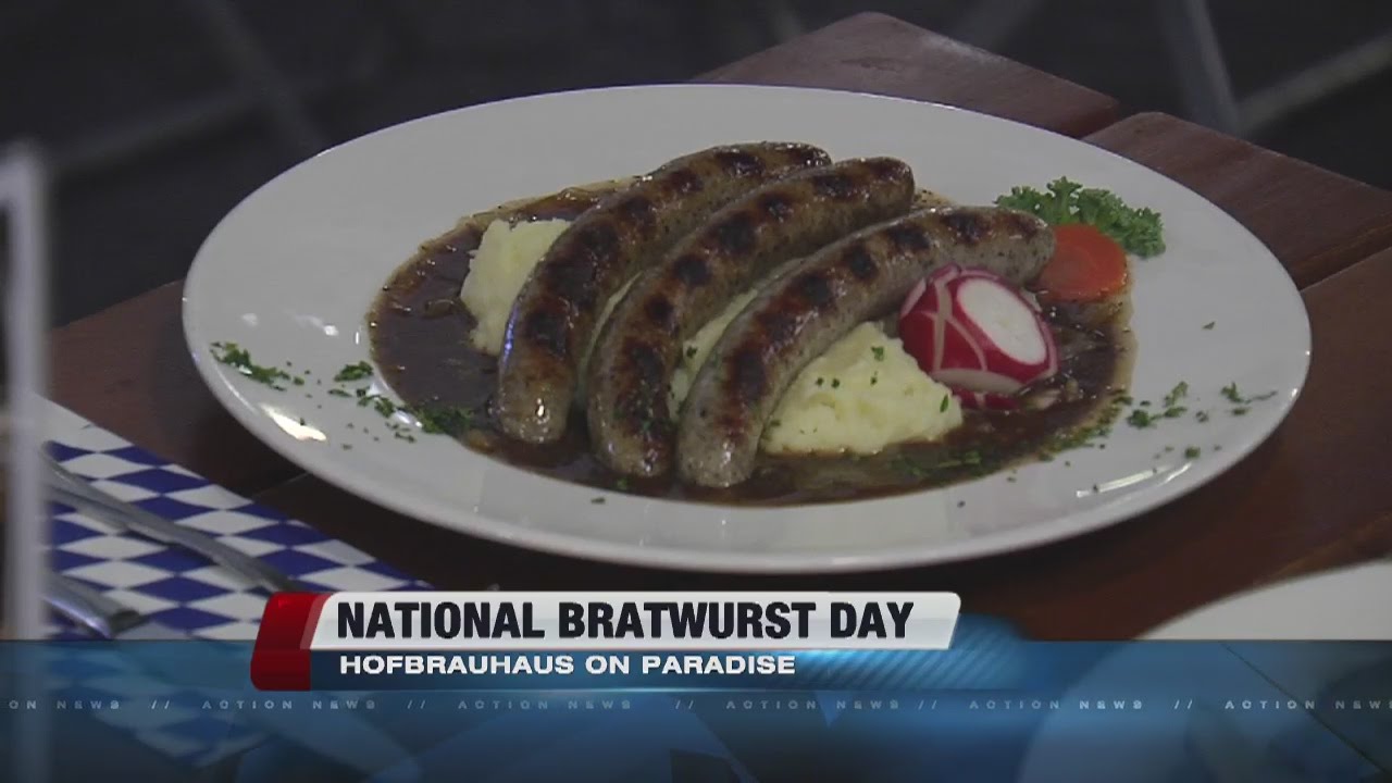 Hofbrauhaus celebrates National Bratwurst Day - YouTube