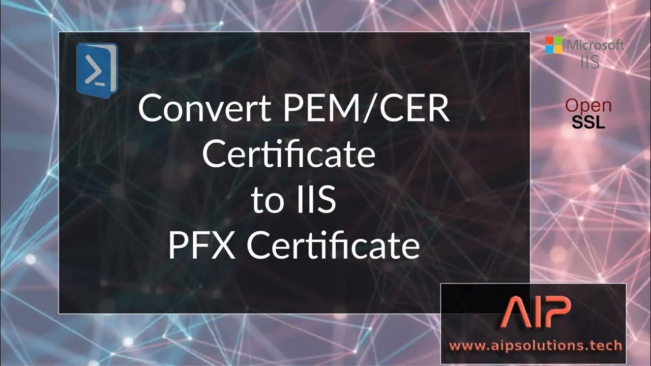 Disappearing Certificate from IIS - Convert to PFX with PowerShell - YouTube