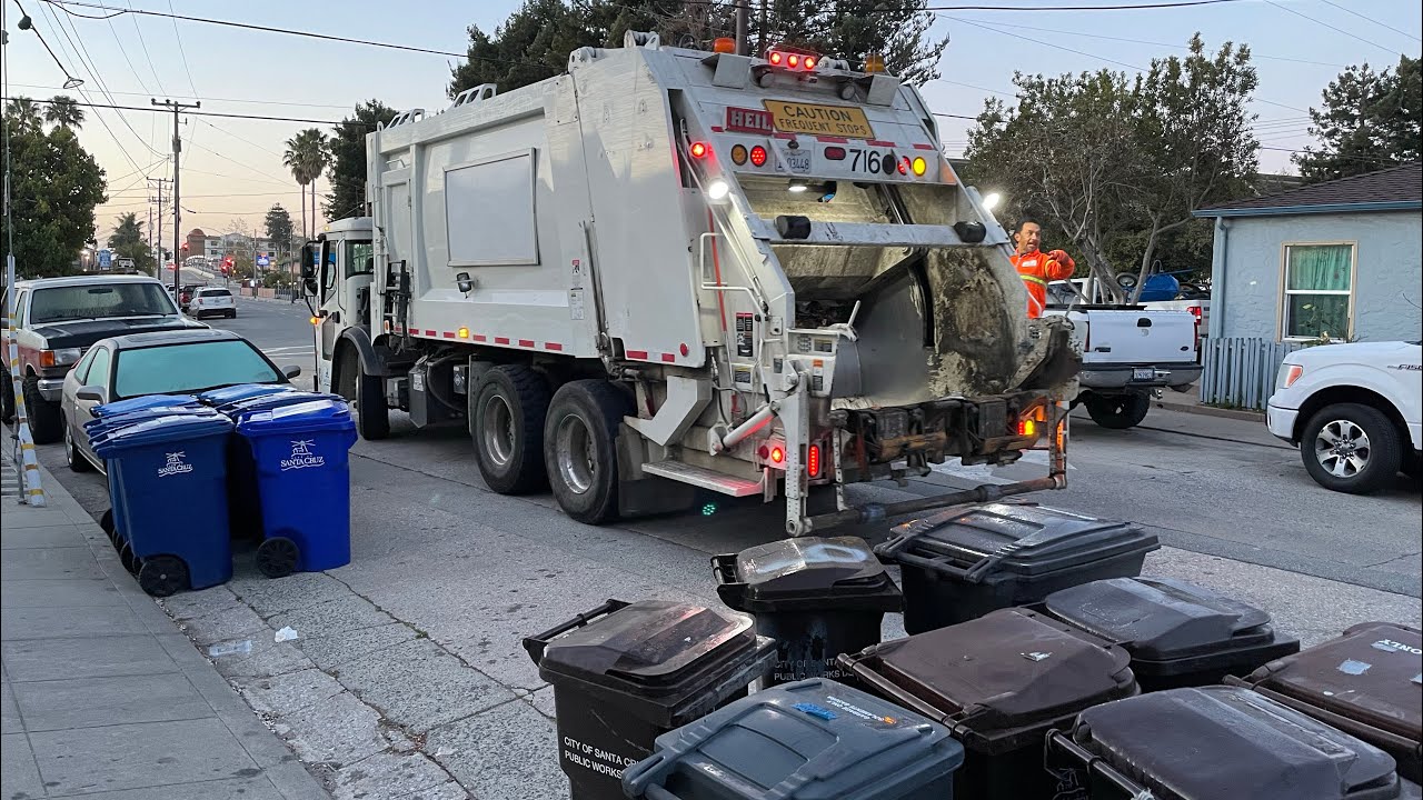 Santa Cruz Resource Recovery Mack Heil Rear Loader - YouTube