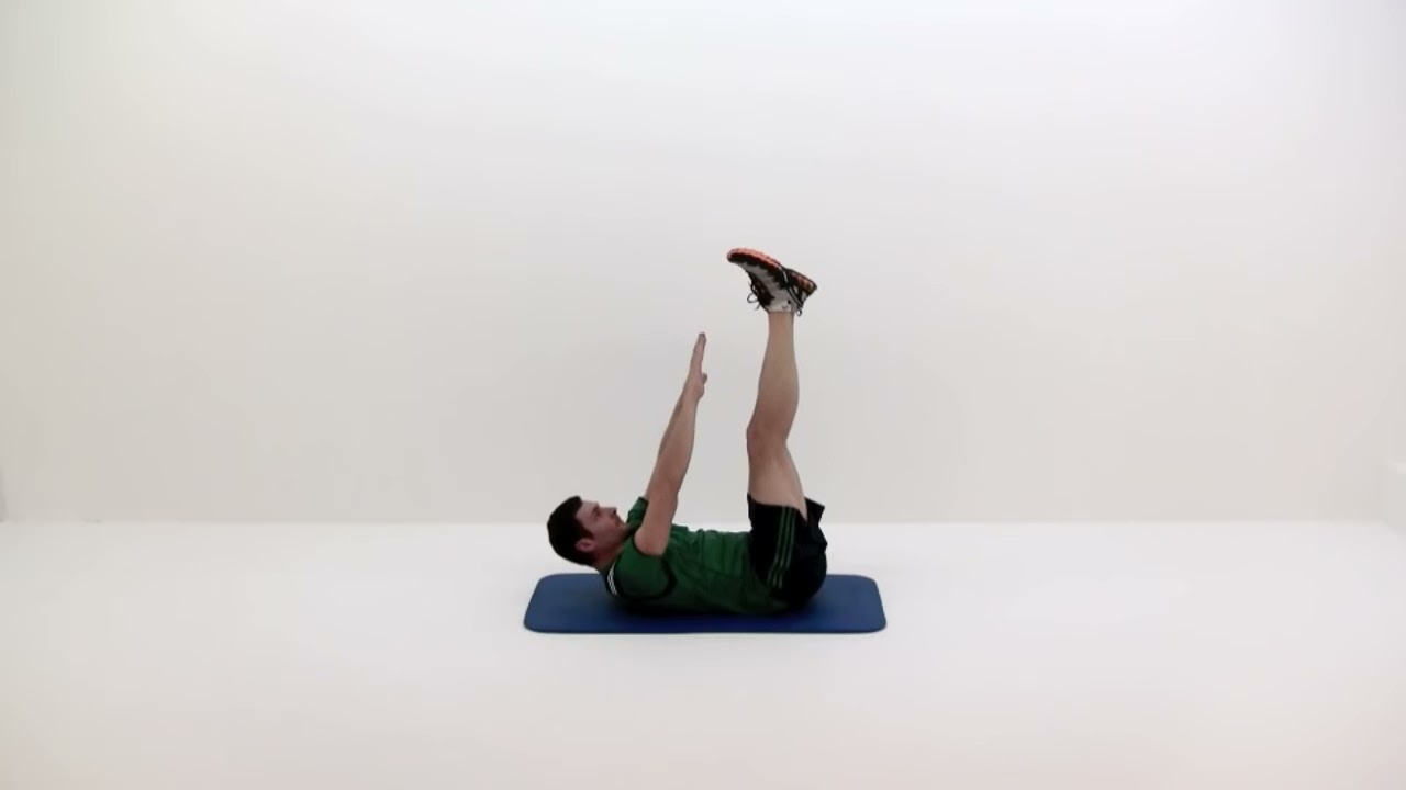 Crunch, Toe Touch Lv 2 / home exercises - YouTube