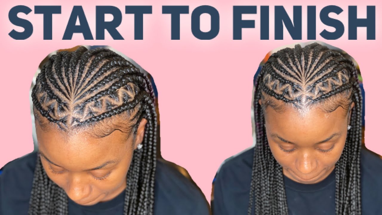 Feed In Braids x Box Braids Start to Finish - YouTube