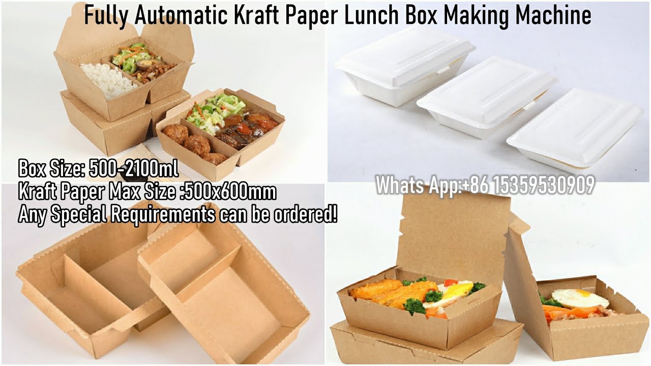 Disposable Microwavable Paper Food Container Making Machine Lunch Box ...