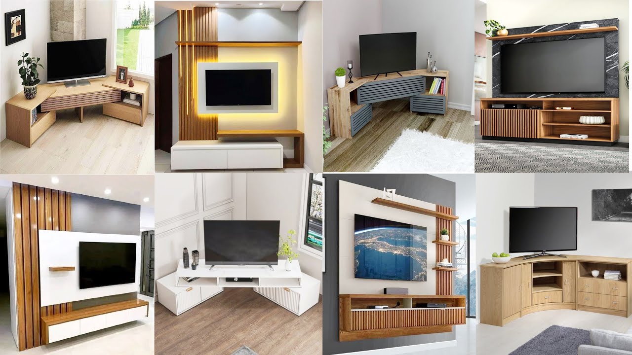 Tv unit for living room 2025 | Modern Tv showcase designs | Corner TV ...