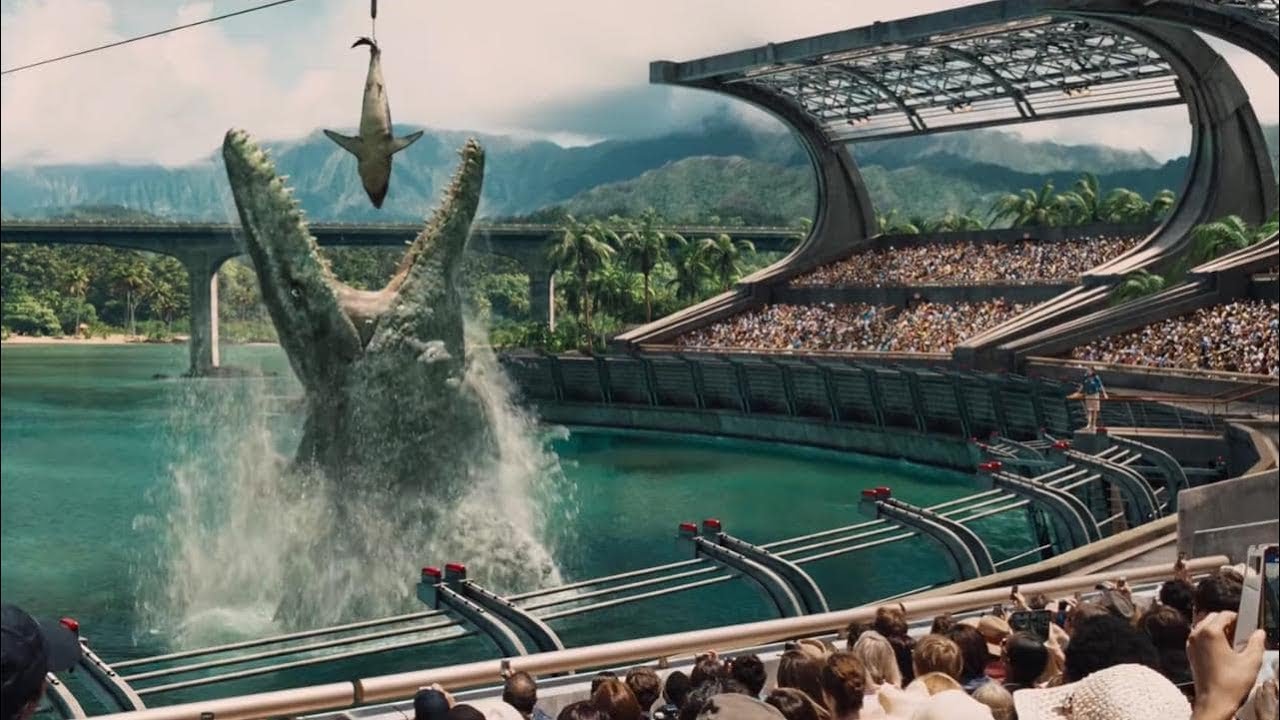Jurassic World 2015 - MOSASAURUS The Most Dangerous Dinosaur All Scene ...