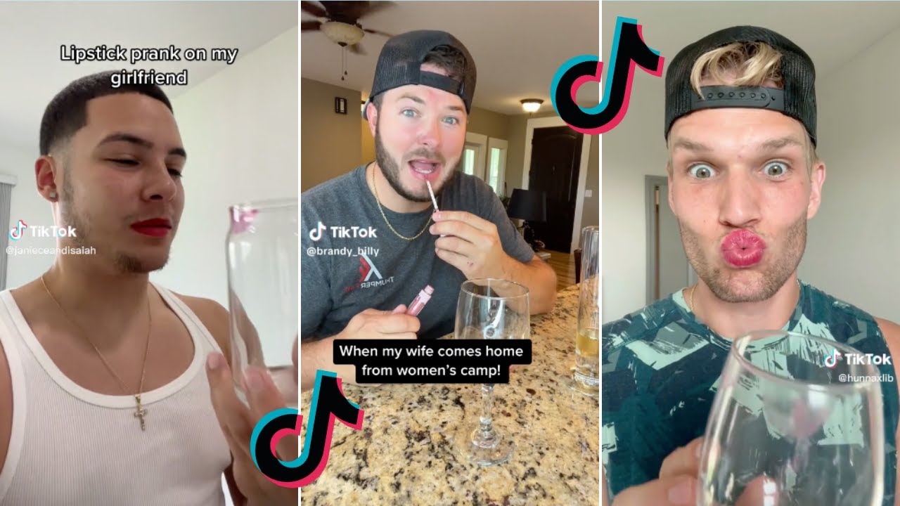 LIPSTICK ON GLASS PRANK ON GIRLFRIEND | COUPLE PRANKS | TIKTOK VIDEO ...