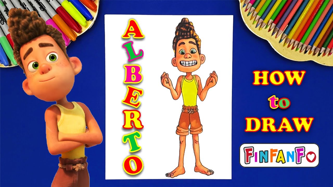 How to draw Alberto Scorfano I Disney Pixar I Speed drawing - YouTube