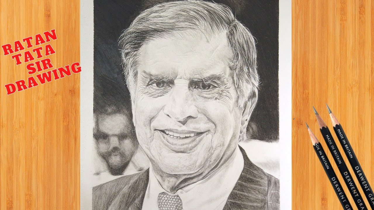 HOW TO DRAW RATAN TATA || CHARCOAL PENCIL SKETCH DRAWING || EASY PENCIL ...