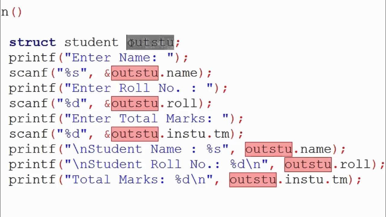 134. Nesting of Structure in C Programming (Hindi) - YouTube