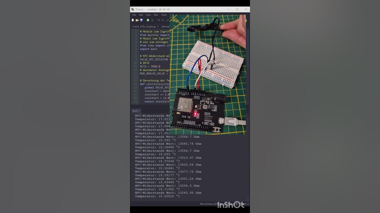 ESP32 with NTC Resistor - YouTube