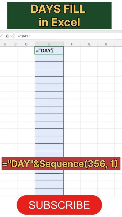 ExcelTrick#DAYS Fill Trick in Excel#Excel#exceltutorial#exceltips#shorts#viral# ...