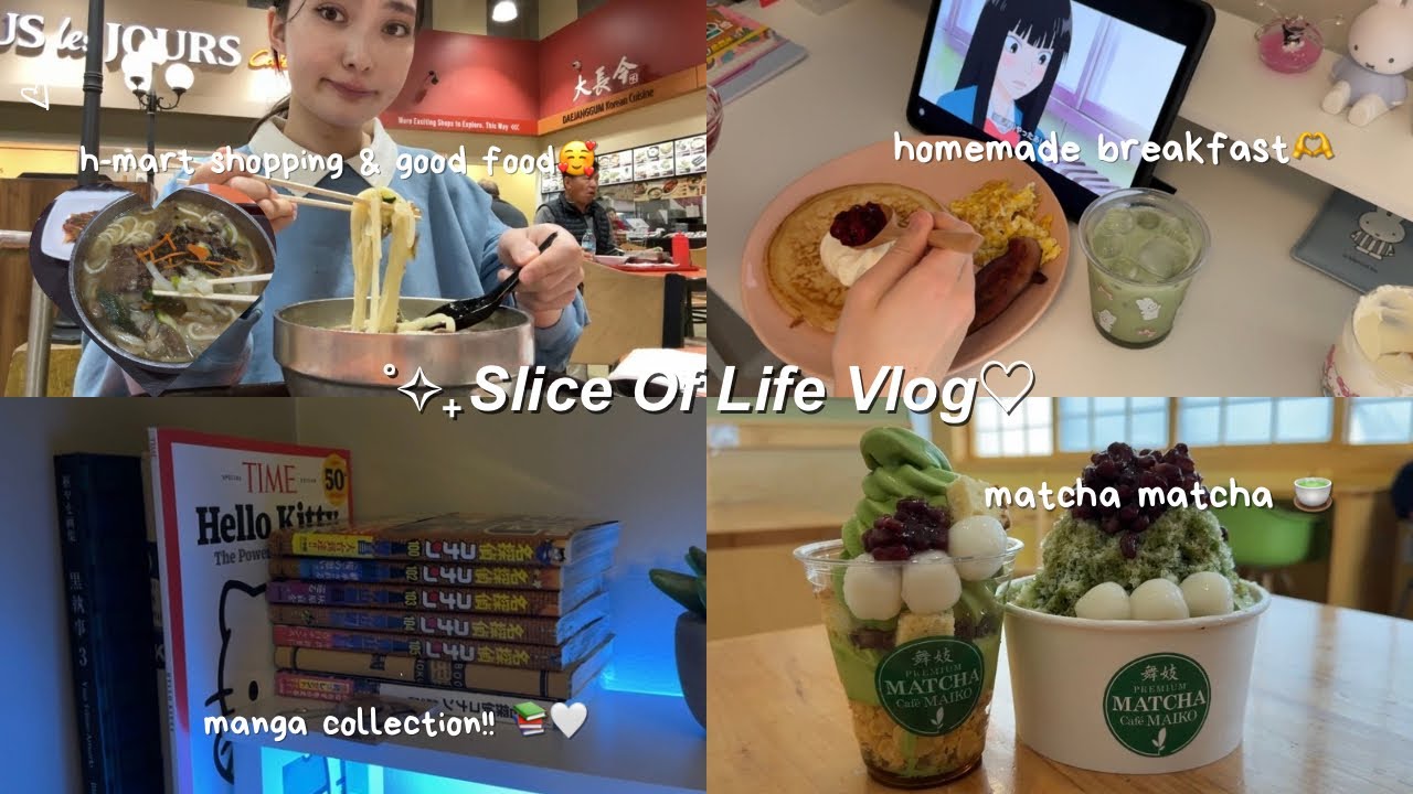 daily vlog 🍵 morning routine, mini manga collection, matcha cafe, watch ...