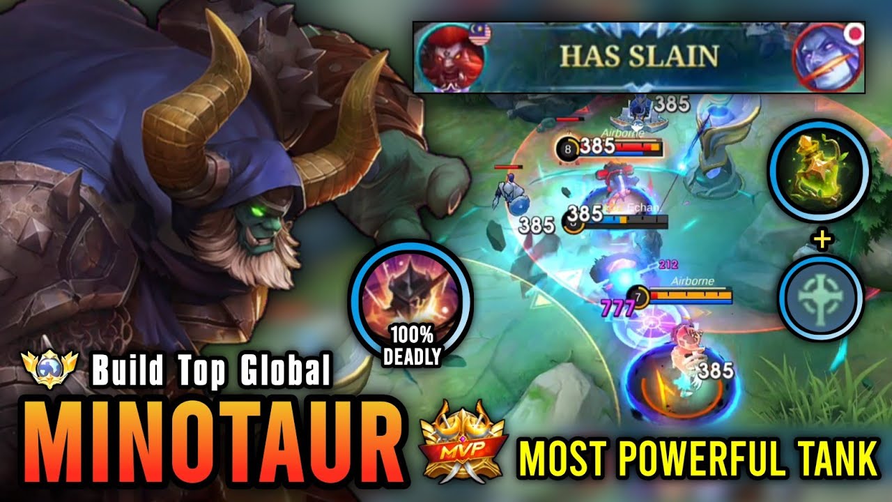 POWERFUL TANK!! MINOTAUR BEST BUILD 2024 | TOP GLOBAL MINOTAUR GAMEPLAY ...