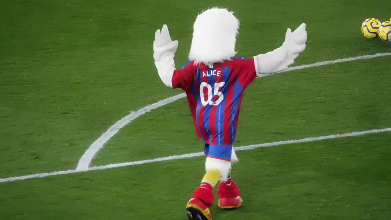 Mascot Alice at the Crystal Palace (2019-2020 v Brighton) - YouTube