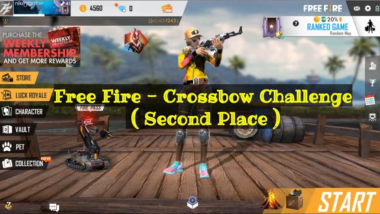 Free Fire - Crossbow Challenge ( Second Place ) - YouTube