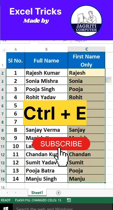 excel interview questions | flash fill #excel #viralvideo #exceltips #shortfeed #shorts - YouTube