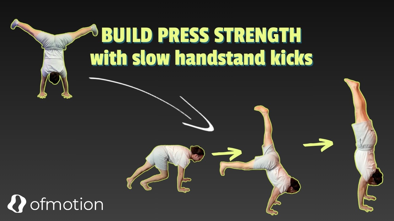 Build stronger shoulders by practising slow handstand kick ups - YouTube