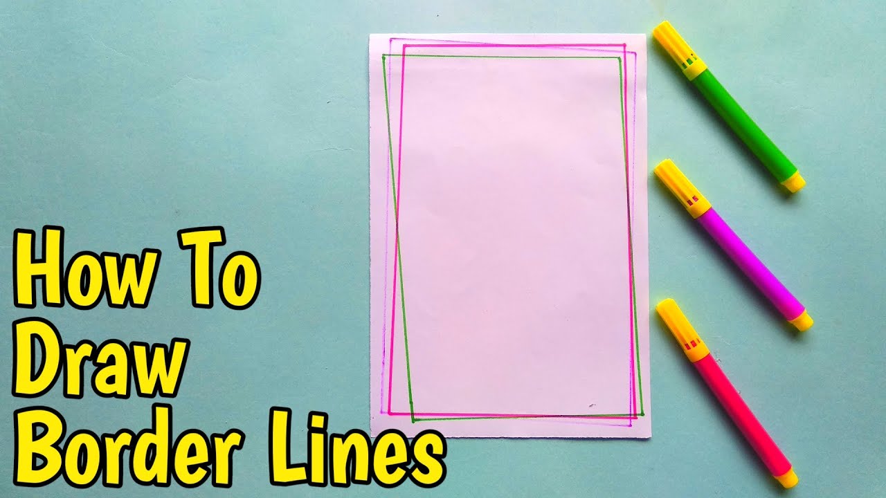 How to Draw Border Paper Lines | Cards,Wish cards & letters Border ...