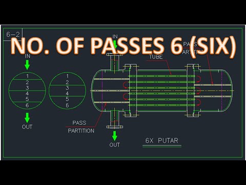 Drafter AutoCad 2D Part 15, Pass Partition Heat Exchanger Part 3 - YouTube
