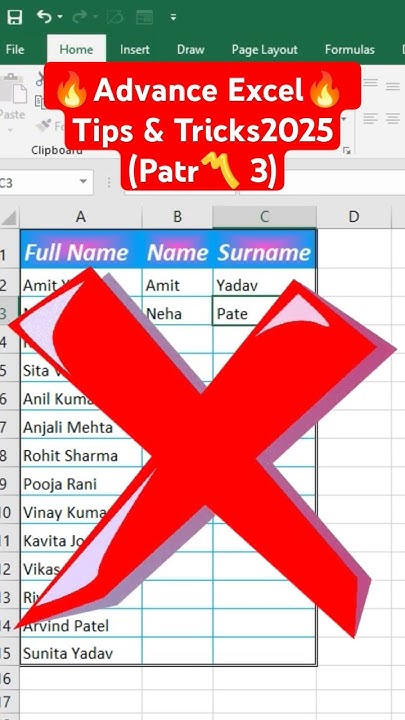 🔥Advance Excel Tips And Tricks🔥 With Flash Fill || Use of Flash Fill || #excel #viralvideo # ...