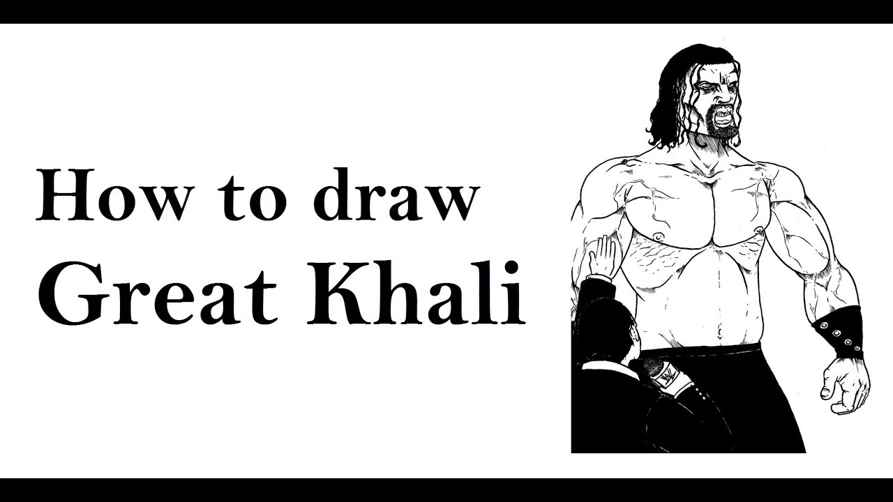 How to draw Great Khali sketch drawing step by step - YouTube