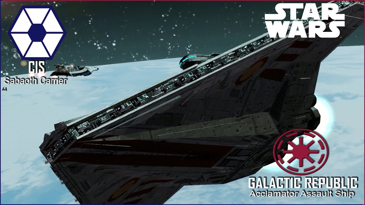 Star Wars: Acclamator Assault Ship vs Sabaoth Carrier - YouTube