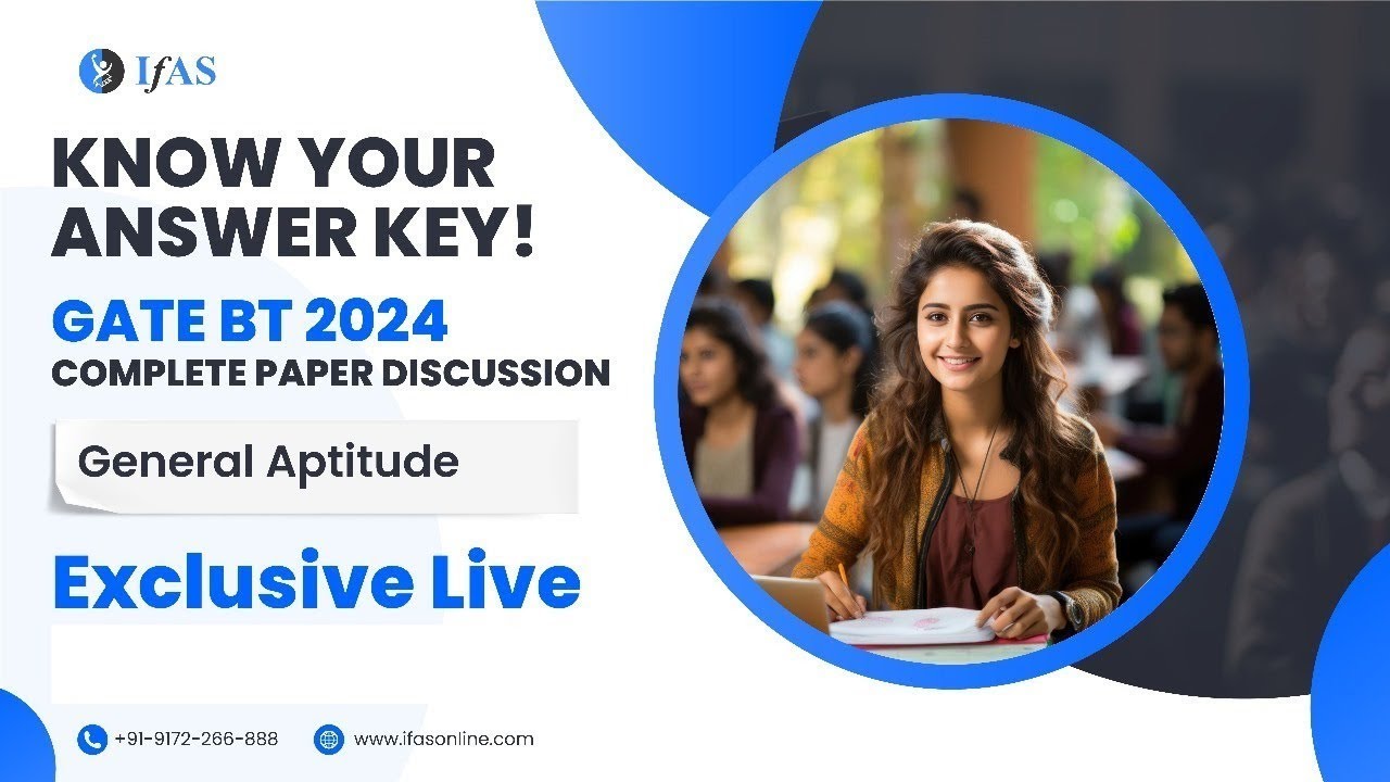 GATE GA - (BT) 2024 | Complete Paper Discussion | IFAS - YouTube